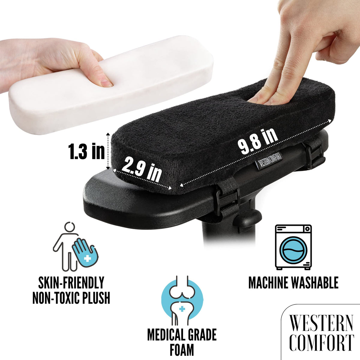 Gaming Chair Memory Foam Armrest Pads Rectangle （Extra Soft and Comfy ...